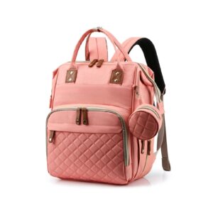 porrasso baby diaper backpack changing bag mummy nappy daypack with usb changing mat large rucksack for travel shopping camping pink