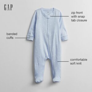 GAP unisex baby Ribbed Footed One Piece, Blue Shade, 3-6M US