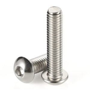 5/16-18 X 1-1/4" Button Head Socket Cap Screw, Allen Socket Drive Screws, Stainless Steel 18-8, Plain Finish, Quantity 20