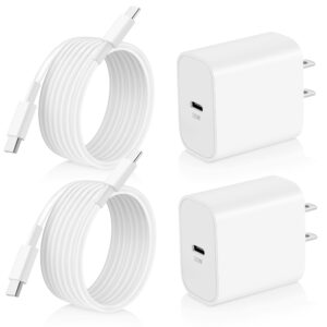 [apple mfi certified] 20w usb c fast charger for ipad air 5th 4th 10.9, pro 12.9/11 inch 2021/2020/2018, mini 6 generation, tikalong pd wall block + 6ft to charging cable, white