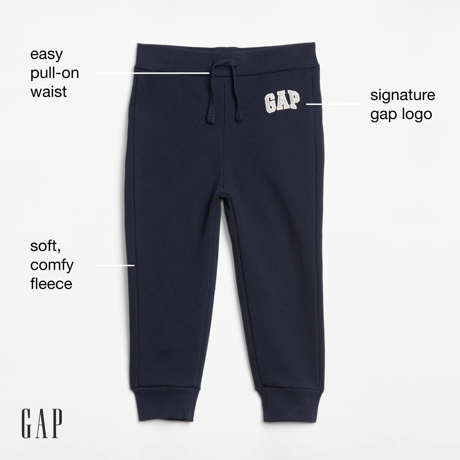 GAP Baby Boys Logo Pull-on Joggers Casual Pants, True Black V2 2, 3-6 Months US