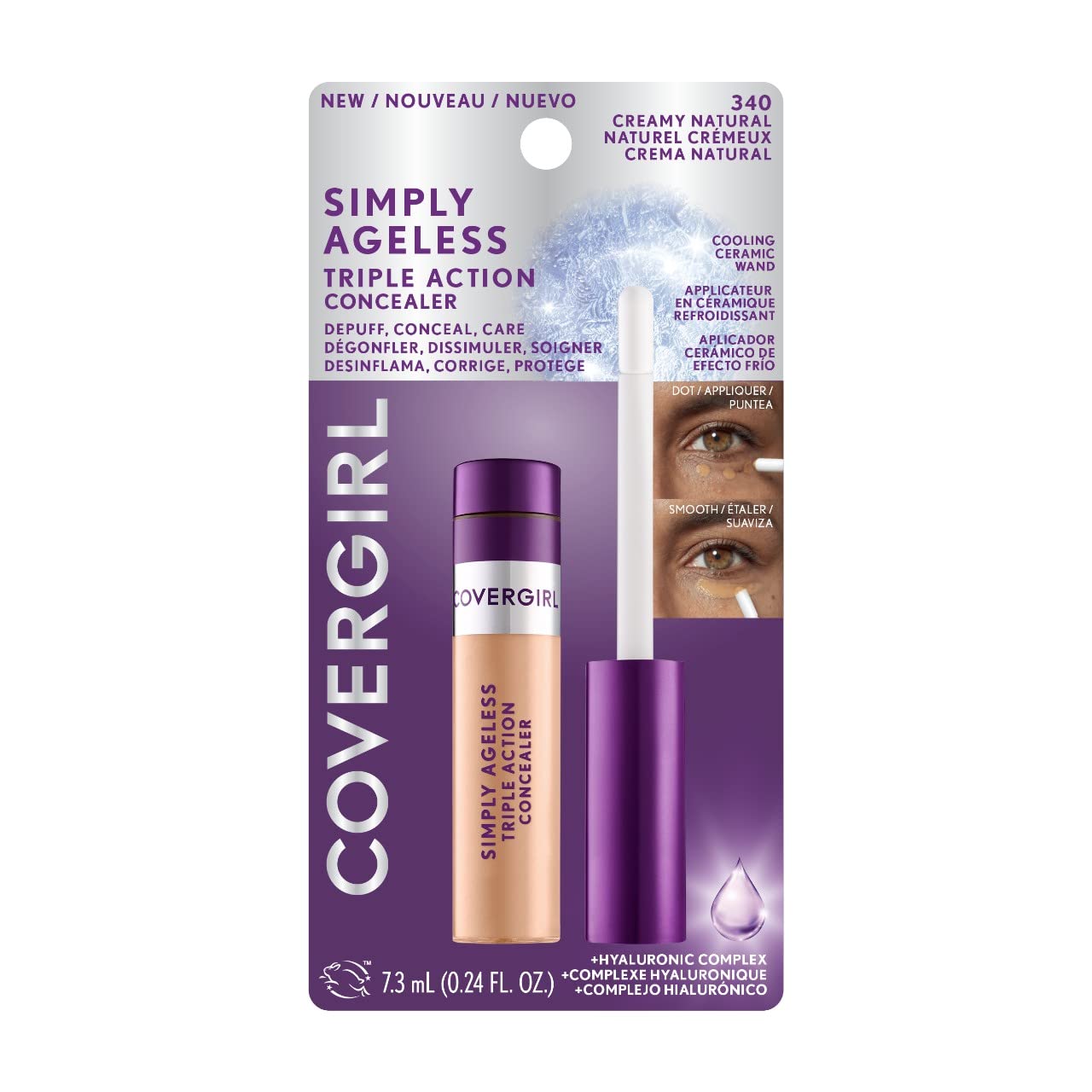 COVERGIRL Simply Ageless Triple Action Concealer, Creamy Natural, Pack of 1