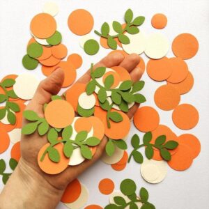 little cutie baby shower decorations 200pcs orange confetti citrus party decorations a little cutie is on the way baby shower orange party decorations