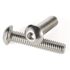 5/16-18 X 1-1/4" Button Head Socket Cap Screw, Allen Socket Drive Screws, Stainless Steel 18-8, Plain Finish, Quantity 20