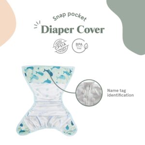 LA PETITE OURSE 6 One Size Printed Snap Cloth Diaper Cover, CPSIA Certified, for Babies Weighing 10 Pounds - Animal