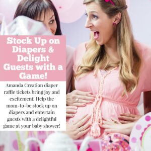 Amanda Creation Watercolor Jungle Monkeys Diaper Raffle Tickets for Baby Girl Showers, 20 2" X 3” Double Sided Insert Cards for Games, Bring a Pack of Diapers to Win Favors & Prizes!