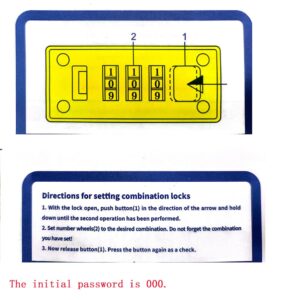 Mewutal 2pcs Luggage Combination Lock, Toolbox Hasp with Combination Lock, 3 Digit Combination Lock (Gold)