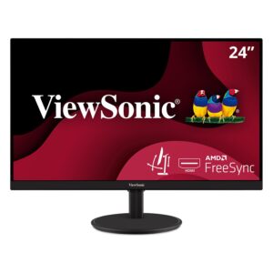 viewsonic va2447-mhj 24" 1080p monitor with advanced ergonomics, freesync, 100hz, ultra-thin bezel, eye care, hdmi, vga (renewed)