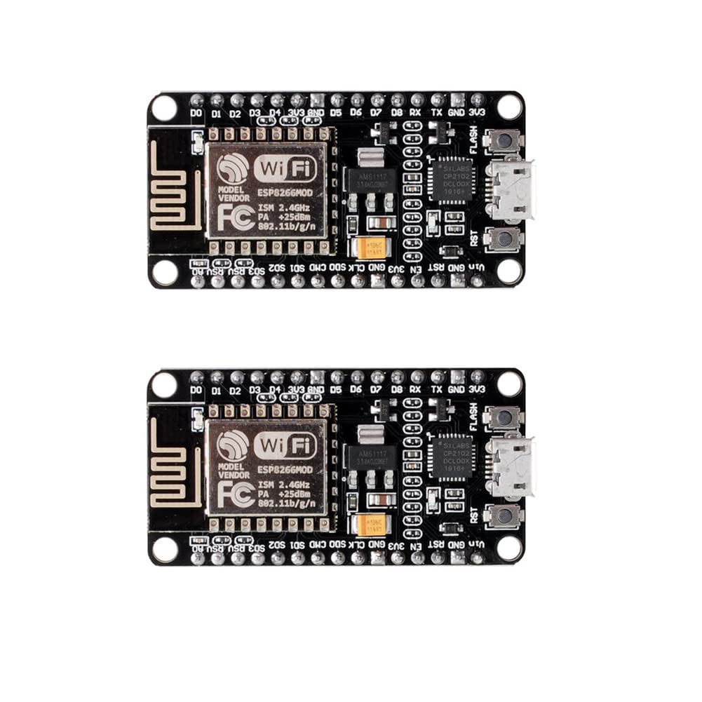 Stemedu 2PCS 2.4G WiFi 4MB Serial Module ESP8266 NodeMCU CP2102 Devkit ESP-12E Development Board - Open Source IoT Module for Ar duino