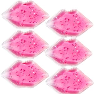 lips ice pack, lip shape gel ice pack, gel ice pack for lip filler after care, reusable ice pack lip shaped pads, pain relief and eye relax, anti-aging lip care pad for reduce swelling of lips(6 pcs)