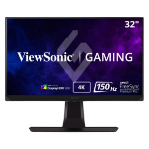 viewsonic elite xg320u 32 inch 4k uhd gaming monitor with 150hz, 1ms, hdr 600, freesync premium pro, hdmi, displayport, usb, and advanced ergonomics (renewed)