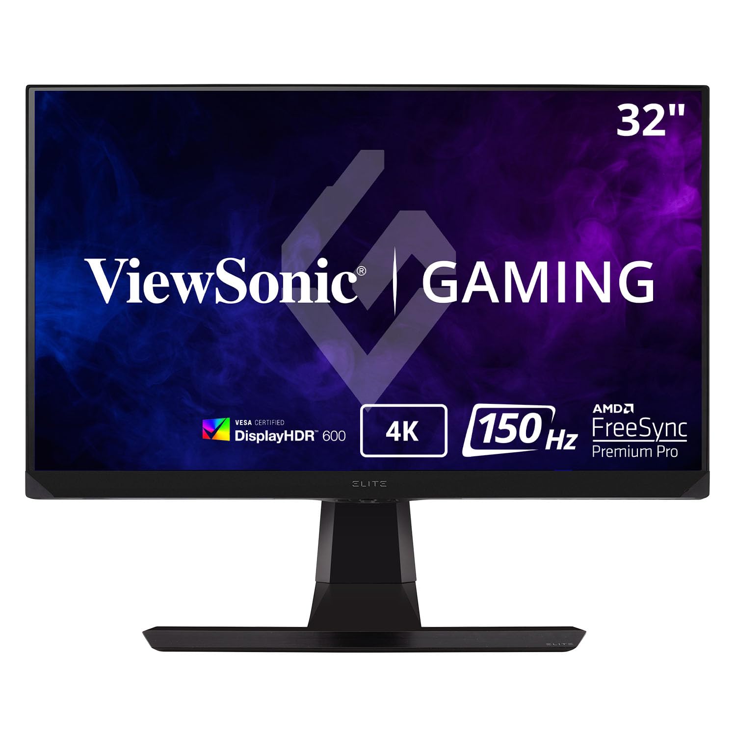 ViewSonic Elite XG320U 32 Inch 4K UHD Gaming Monitor with 150Hz, 1ms, HDR 600, FreeSync Premium Pro, HDMI, DisplayPort, USB, and Advanced Ergonomics (Renewed)