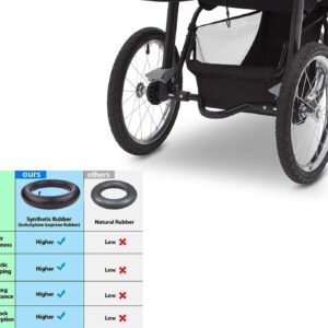 16" Back Wheel and 12.5" Front Wheel Replacement Inner Tubes (2+1) Compatible with BOB Stroller Revolution SE/SU/Flex/Pro/Ironman Tire Tube Made with Latex/BPA Free Premium Quality Isobutylene Rubber