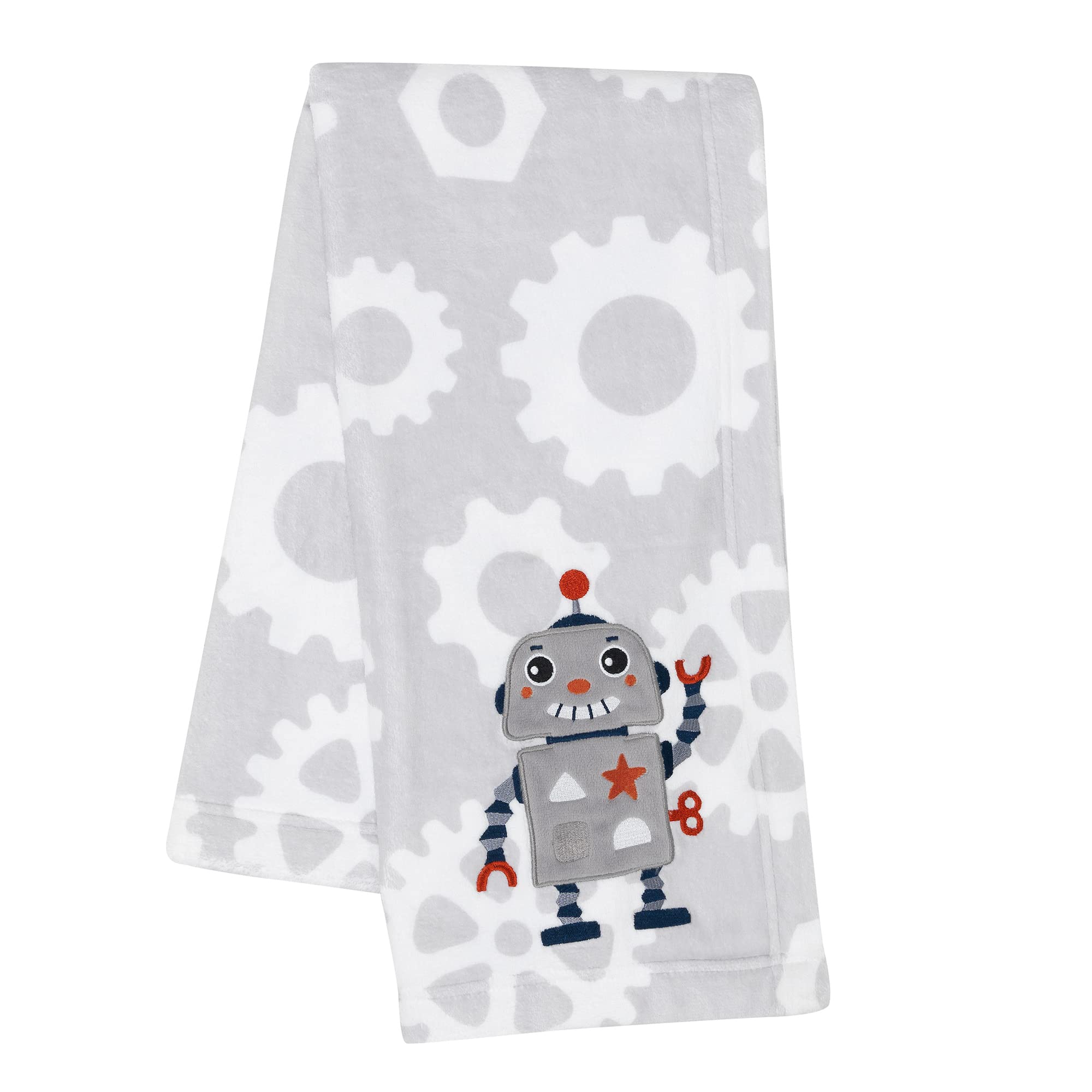 Bedtime Originals Robbie Robot Baby Blanket, Gray