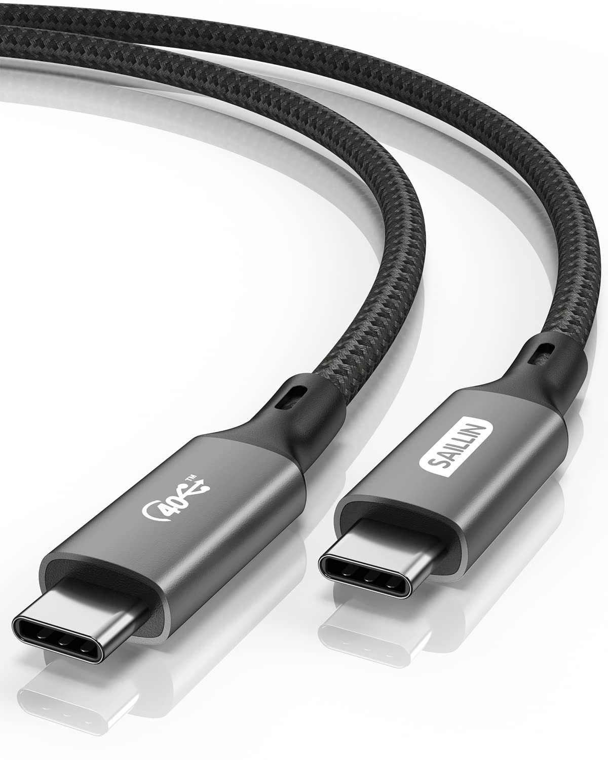 [6.6ft] USB4 Cable Compatible with Thunderbolt 4 Cable, SAILLIN Nylon Braided USB C Cable with 40Gbps, 100W Charging, 8K/5K/4K@60Hz Display for Thunderbolt 3 Cable/MacBook Pro/Apple Studio Display