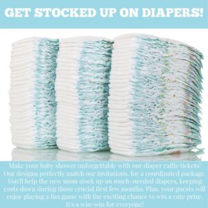 Amanda Creation Underwater Cute Sea Life Diaper Raffle Tickets for Baby Showers, 20 2" X 3” Double Sided Insert Cards for Games, Bring a Pack of Diapers to Win Favors & Prizes!