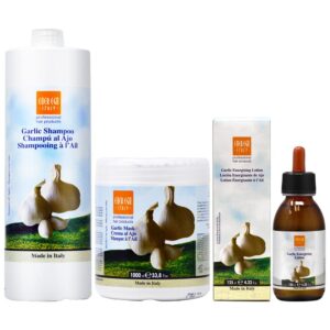 ever ego garlic (33.8oz each) shampoo, mask and garlic lotion 4.25oz set