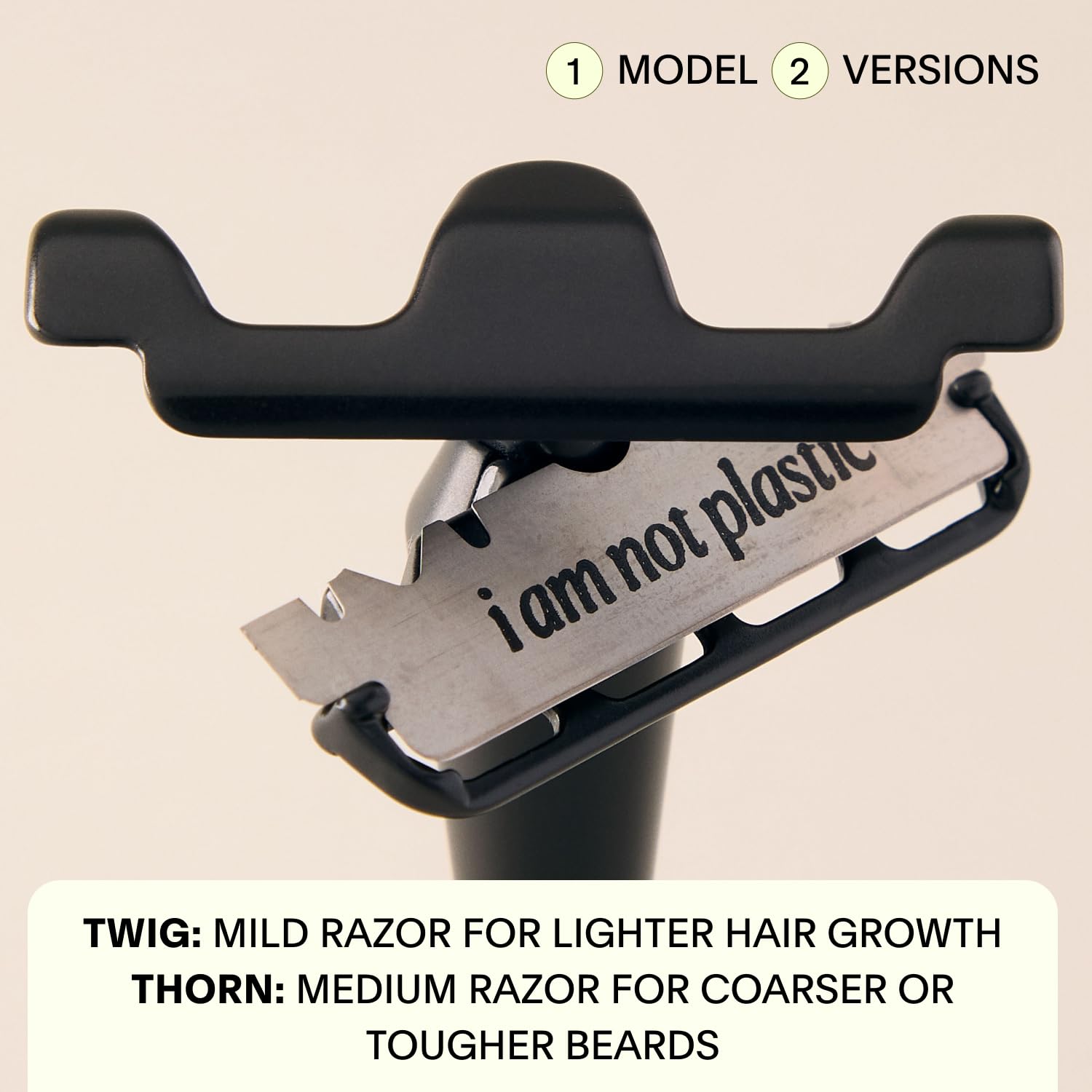 Leaf Shave | Thorn Razor, Black - All-Metal, Eco-Friendly Razor for Men & Women; Includes 5 Stainless Steel Single-Edge Razor Blades; Recommended for Face Shaving Coarser Hair