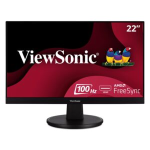 viewsonic va2247-mh 22 inch full hd 1080p monitor with 100hz, freesync, ultra-thin bezel, hdmi, vga (renewed)