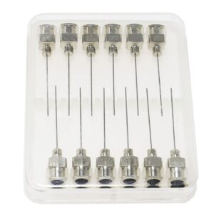 12pcs 20g dispensing needle set, stainless steel syringe dispensing blunt tip - 2inch/50mm, blunt tip, all metal