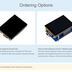 2.8inch Touch Screen Expansion for Raspberry Pi Compute Module 4(CM4), USB2.0 Interface,Fully Laminated Display, Gigabit Ethernet