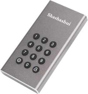 sasashui encrypted potable ssd drive,aes256 keypad lock secure usb 3.0 hard drive external solid state drive with high speed up to 350mb/s (128g)