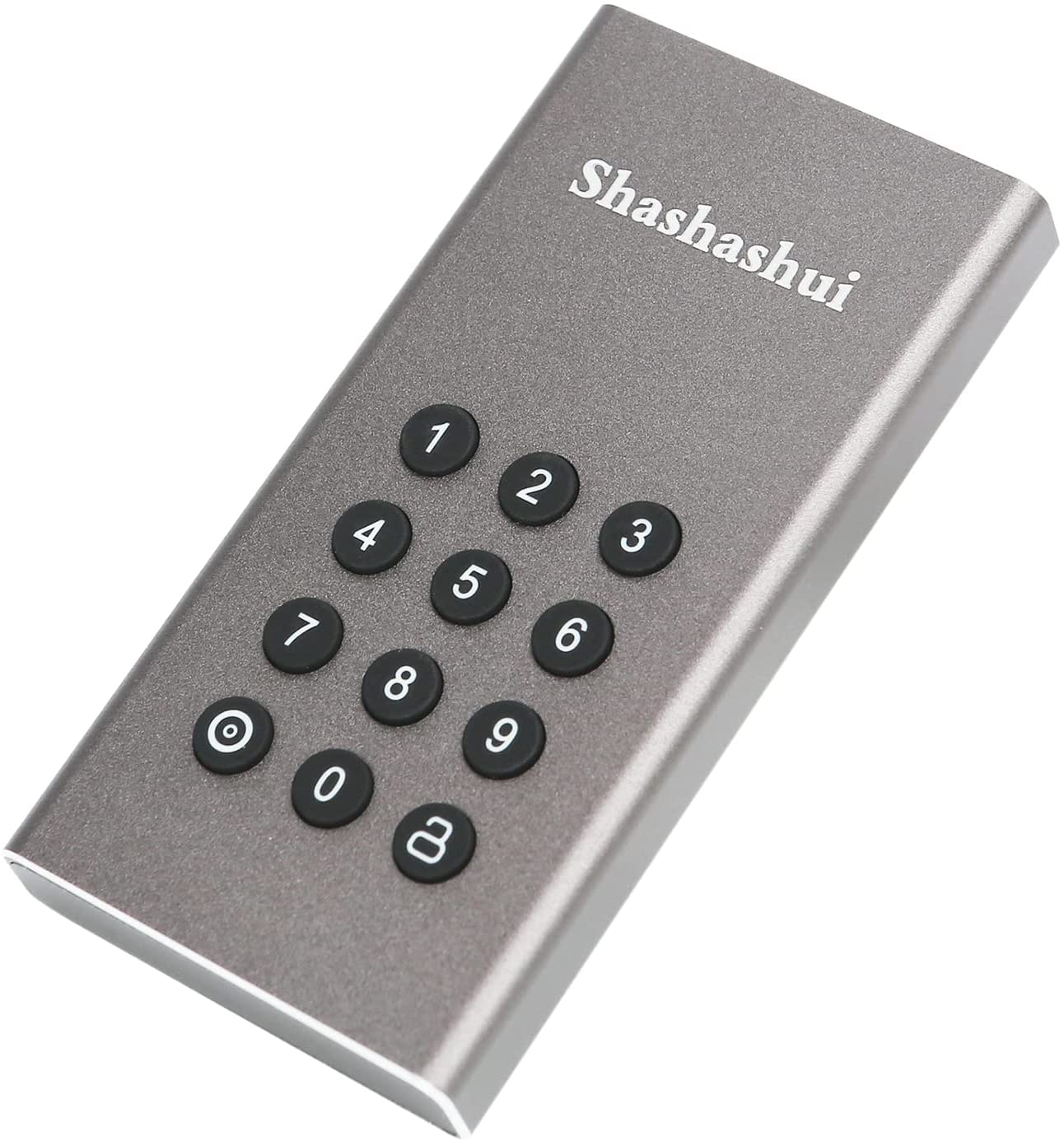 sasashui Encrypted Potable SSD Drive,AES256 Keypad Lock Secure USB 3.0 Hard Drive External Solid State Drive with High Speed up to 350MB/s (128G)