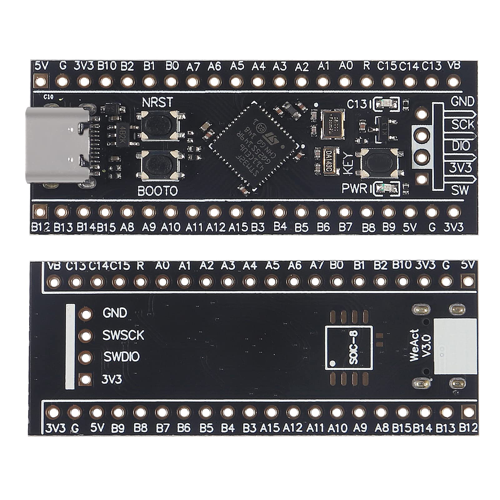 DWEII 1PCS STM32F411 Development Board V3.0 STM32F411CEU6 STM32F4 Learning Board 100MHz Clock 512kB Flash and 128kB RAM with 1 PCS ST-Link V2 (Random Color) Support for MicroPython/Programming