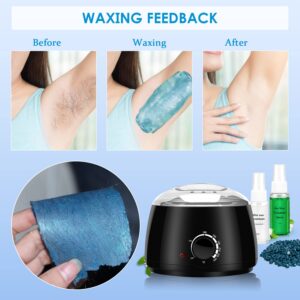 potulas Waxing Kit Wax Warmer, potulas Home Wax Kit Hair Removal with 5 Pack Hard Wax Beans for Brazilian Body Underarm Bikini Chest Legs Face Eyebrow Women