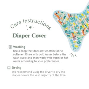 LA PETITE OURSE 6 One Size Printed Snap Cloth Diaper Cover, CPSIA Certified, for Babies Weighing 10 Pounds - Animal