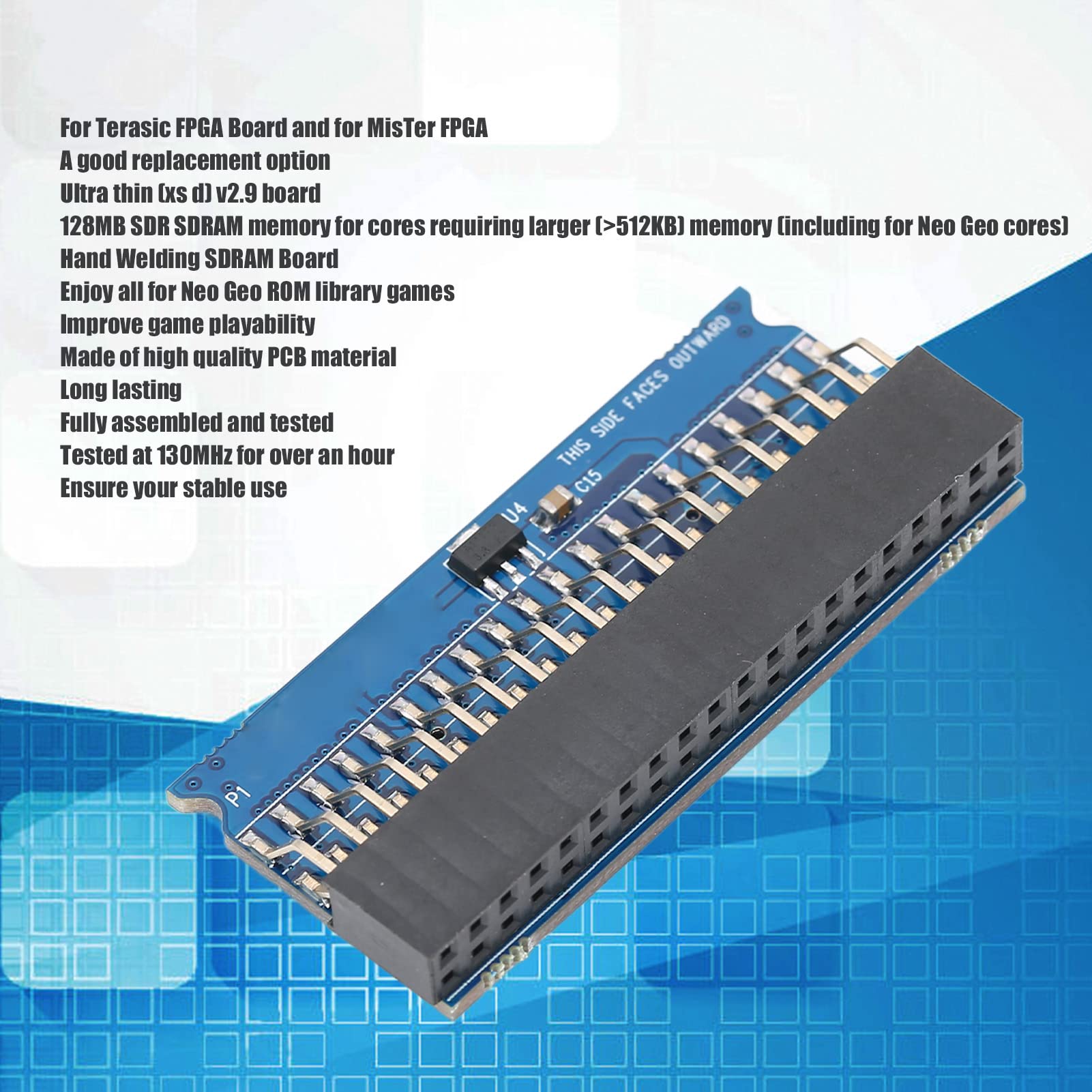 XS D V2.9 SDRAM Board, 128MB Manual Welding Ultra Thin SDR SDRAM Memory Board, Compatible for Terasic DE10-Nano FPGA Board for Mister FPGA