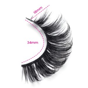 False Eyelashes CUTEBEY Russian Strip Lashes Natural Wispy D Curly Faux Mink Eyelashes 7 Pairs 15MM Eyelashes Pack Creates Natural Look (Russian SL-C)