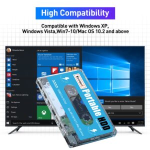 Kinhank 500G HDD External Hard Drive with Batocera 33 System, Retro Game Console with 111700 Games, Compatible with Most Emulators,SATA 3.0, for Laptop/PC/Windows/Mac OS