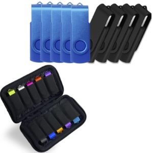 bundle of usb case of 10 slots and 2gb usb flash drives 10 pack blue mix black usb holders to organize 10 thumb drives 2 gb