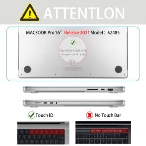 SanMuFly Compatible with MacBook pro 16 Case 2021 Release A2485 M1 Pro/Max,Printed Crystal Black Shell & Keyboard Cover & Screen Protector,Chemistry Science Periodic Table of The Elements Case