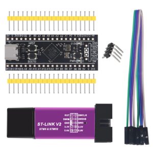 dweii 1pcs stm32f411 development board v3.0 stm32f411ceu6 stm32f4 learning board 100mhz clock 512kb flash and 128kb ram with 1 pcs st-link v2 (random color) support for micropython/programming