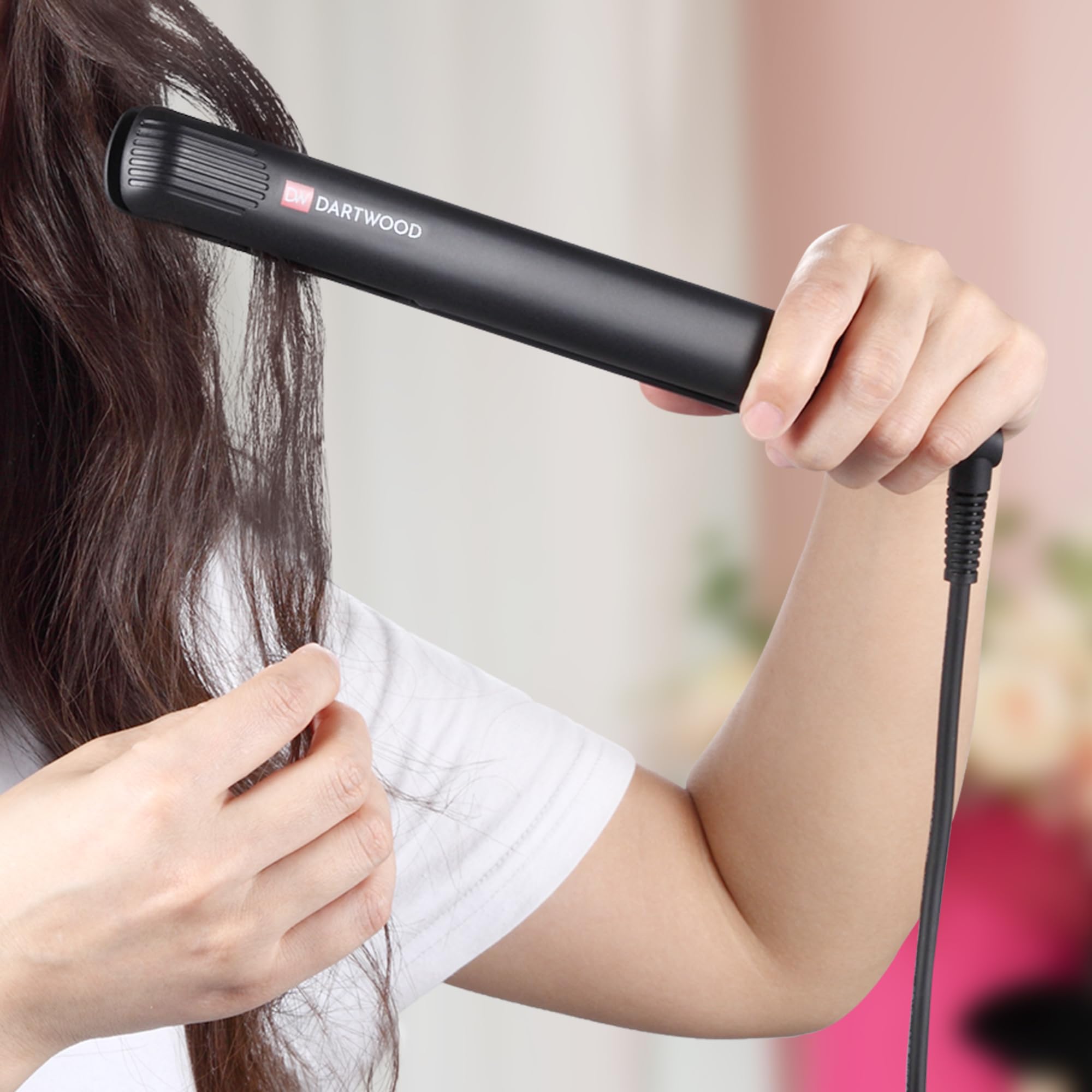 Dartwood 40W Portable Ceramic Hair Straightener - Professional Salon Styling Tool Appliances to Help You Look Your Best (Black)