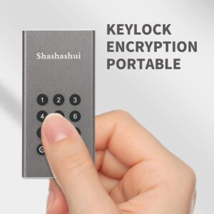 sasashui Encrypted Potable SSD Drive,AES256 Keypad Lock Secure USB 3.0 Hard Drive External Solid State Drive with High Speed up to 350MB/s (128G)