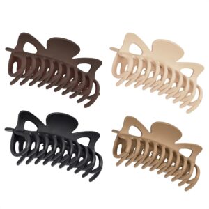 79Style Hair Clips for Women, 4.7 Inch Big Claw Clips for Thick Long Hair, Non-slip Durable Large Hair Clips, Extra Large Giant Hair Clamps, Strong Hold, 4 Pack (Brown)