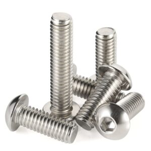 5/16-18 X 1-1/4" Button Head Socket Cap Screw, Allen Socket Drive Screws, Stainless Steel 18-8, Plain Finish, Quantity 20