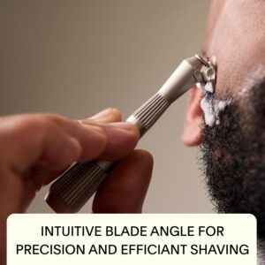 Leaf Shave | Thorn Razor, Black - All-Metal, Eco-Friendly Razor for Men & Women; Includes 5 Stainless Steel Single-Edge Razor Blades; Recommended for Face Shaving Coarser Hair