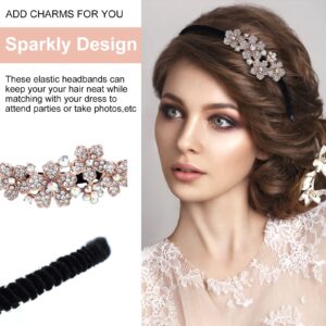 bodbop Crystal Hair Band, Fashion Headband for Women, Pearl Hairband Head Hoop for Girls with Pretty Cute Rhinestone Flower, Nice Elegant Headwear Accessory with Shiny Bling for Wedding Bride Beauty Care (Plum 5) (Flower 3)