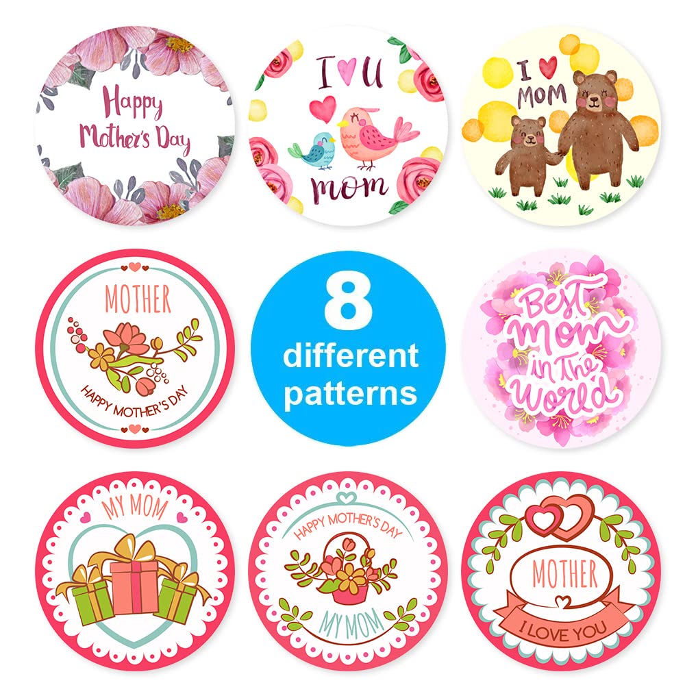 500Pcs Mothers Day Stickers,Mother’s Day Stickers Roll,Happy Mothers Day Stickers for Envelopes Gift Cards Decorations