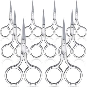 12 pieces nose hair scissor small scissor facial hair scissors stainless steel straight tip scissors eyebrows grooming trimming scissors multi purpose beauty scissors for mustache beard nose