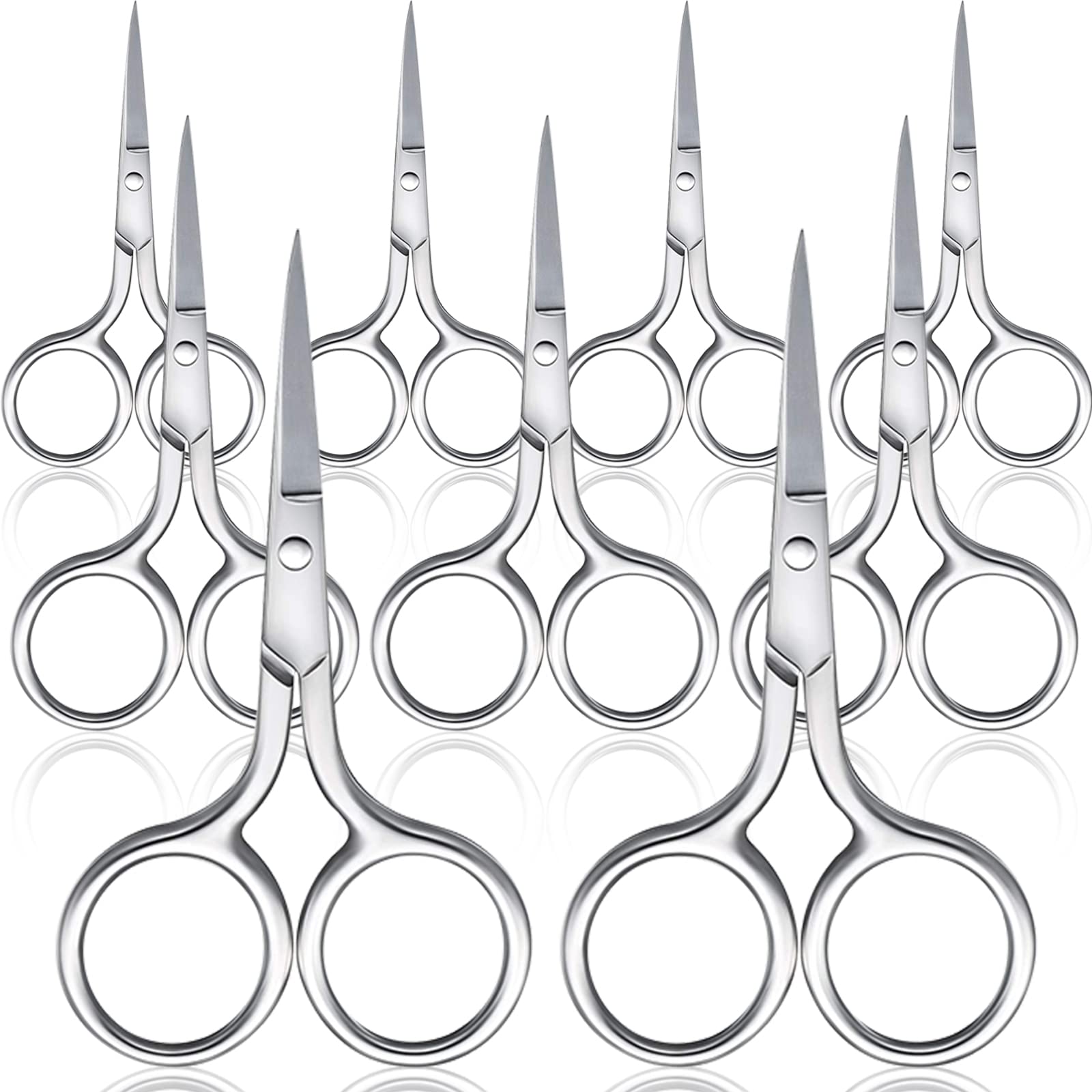 12 Pieces Nose Hair Scissor Small Scissor Facial Hair Scissors Stainless Steel Straight Tip Scissors Eyebrows Grooming Trimming Scissors Multi Purpose Beauty Scissors for Mustache Beard Nose