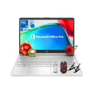 hp 2024 latest laptop touchscreen 15.6 inch, intel 12th core i3 processor laptop computer, 8gb ram, 1tb ssd, windows 11, office pro permanent with accessory kit