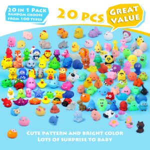 AMINFUN 20 PCS Bath Toys,Rubber Duck Animal,Toddlers Bathtub Toys,Baby Pool Floating Toys,Infant Boy Girl Shower Toys,Party Decoration for Birthday Easter Christmas Party(20-Pack,Random)