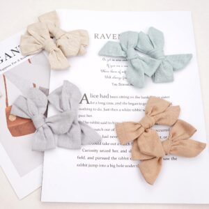 CÉLLOT 40 Pieces Girls Hair Bows Linen Fabric Bows Alligator Clips Hair Accessories for Little Girls Toddlers Kids and Teens