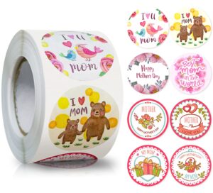 500pcs mothers day stickers,mother’s day stickers roll,happy mothers day stickers for envelopes gift cards decorations