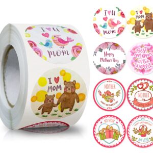 500Pcs Mothers Day Stickers,Mother’s Day Stickers Roll,Happy Mothers Day Stickers for Envelopes Gift Cards Decorations